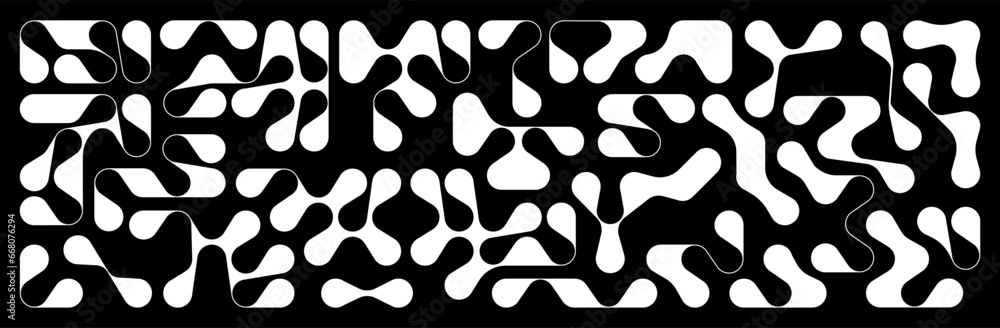 Set of vector random shapes. Fluid drop figures in brutalism style ...