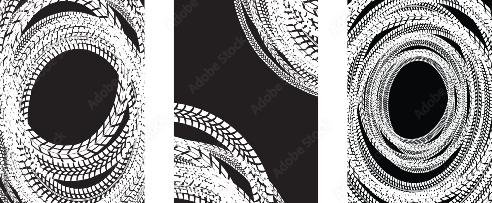 Tire track pattern. Grange tread marks .Grunge textured vector car ...