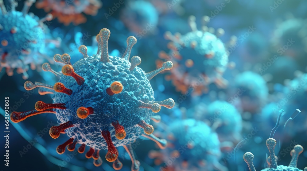 Rendering of microscopic view of single strand COVID 19 mRNA vaccine in ...