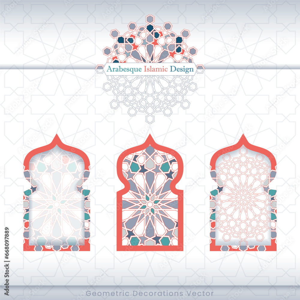 Arabesque islamic banner collection. Set of arabesque patterns vector ...