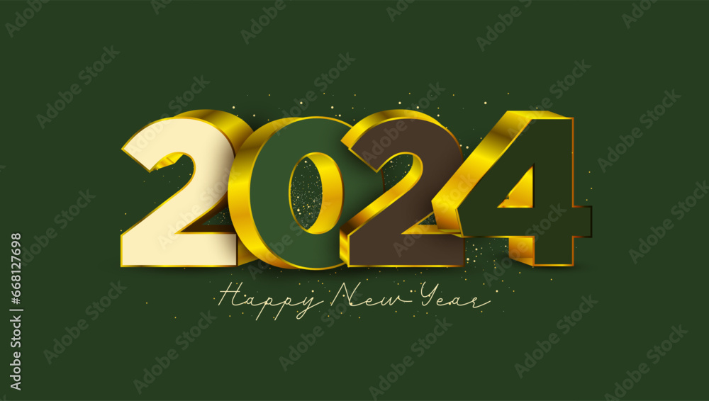 new year celebration 2024. different color numbers make it more unique ...