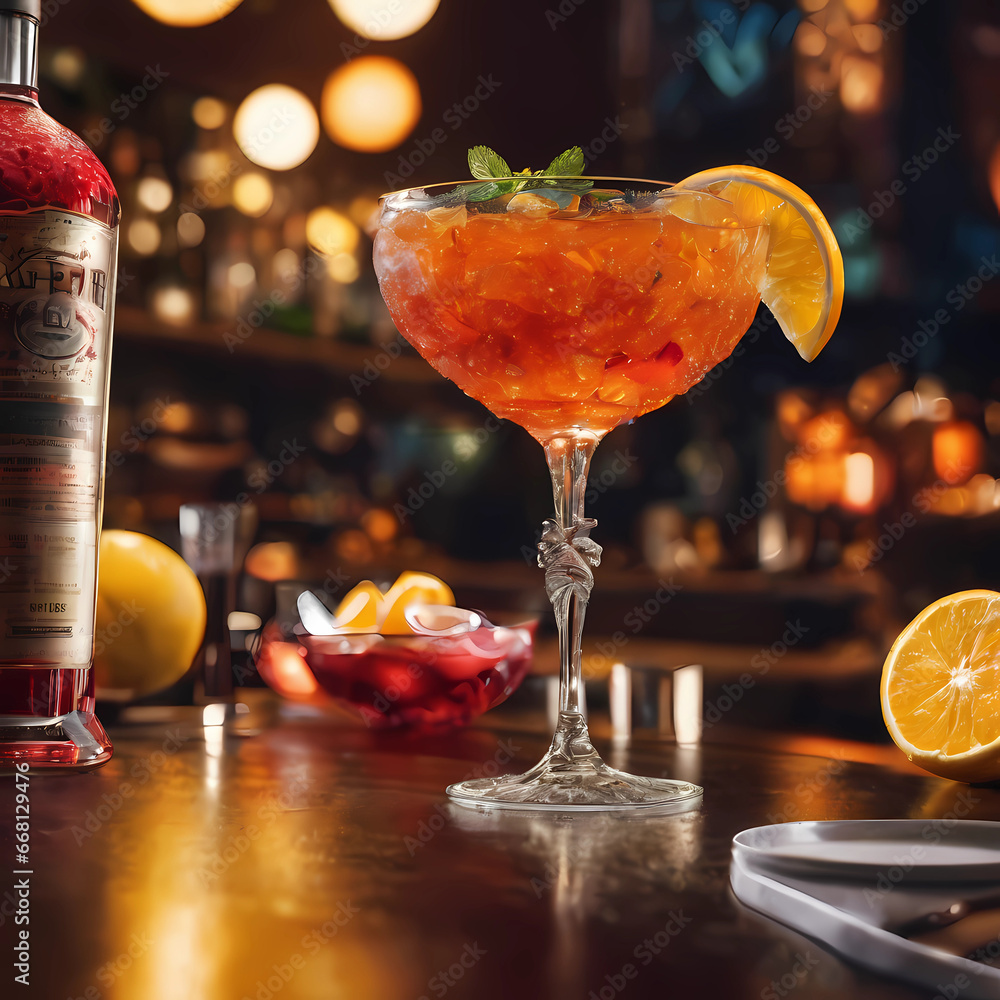 Create a visually stunning image that captures the artistry of mixology ...