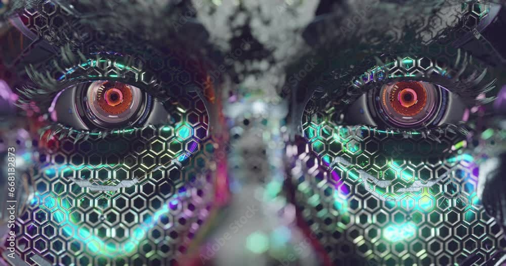 Female Bot awakening as Artificial intelligence technology concept ...