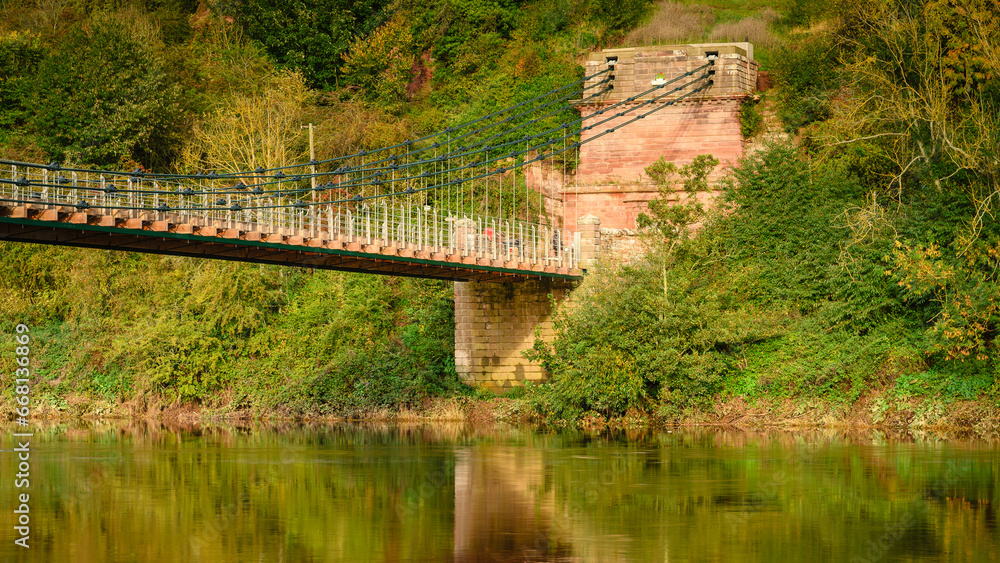 English side of the Union Chain Bridge, a suspension road bridge that ...