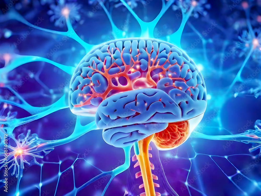 medical research of brain system health care with diagnosis vitals ...