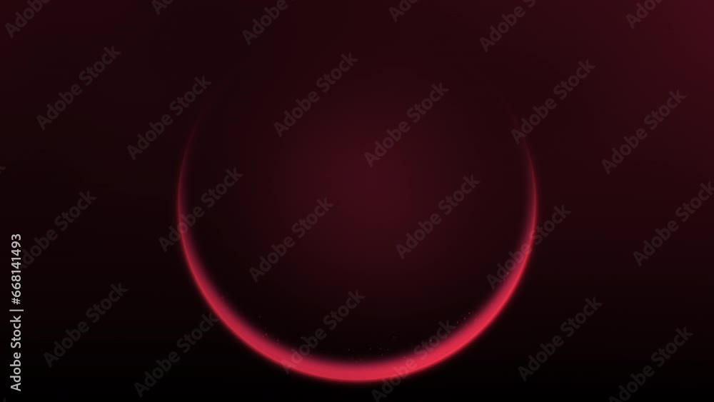 Atmospheric animation loop of a glowing red arc emitting particles on a ...