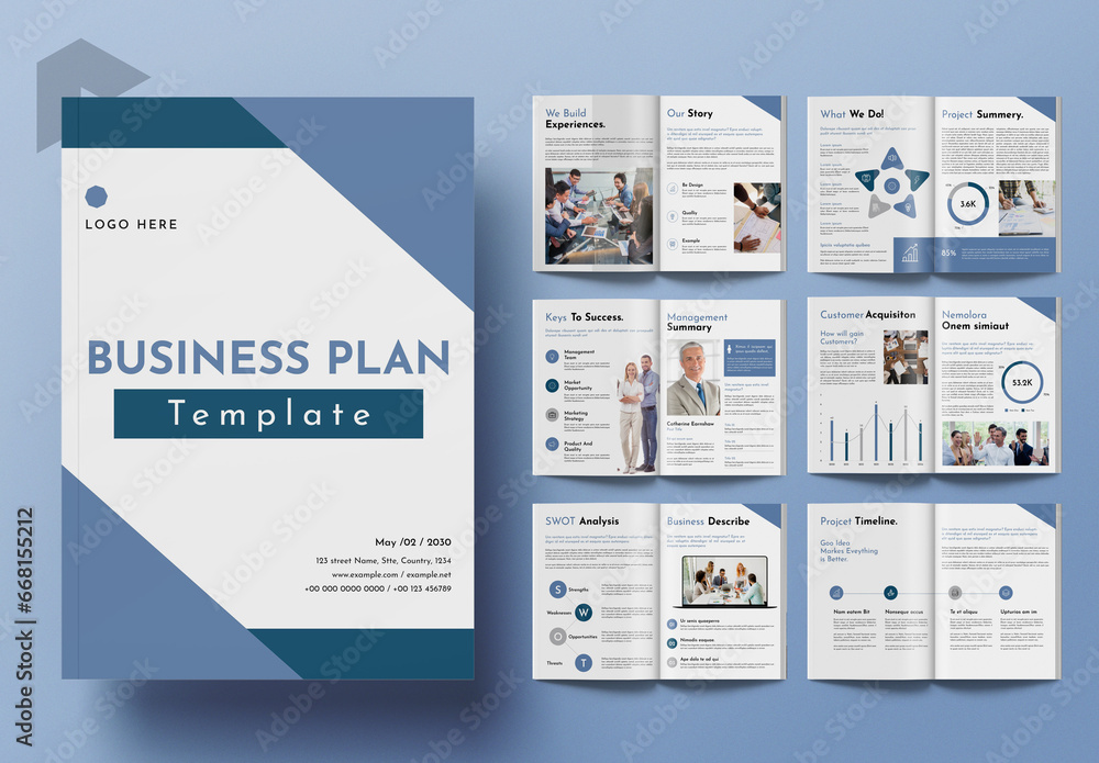 Business Plan Layout Stock Template | Adobe Stock