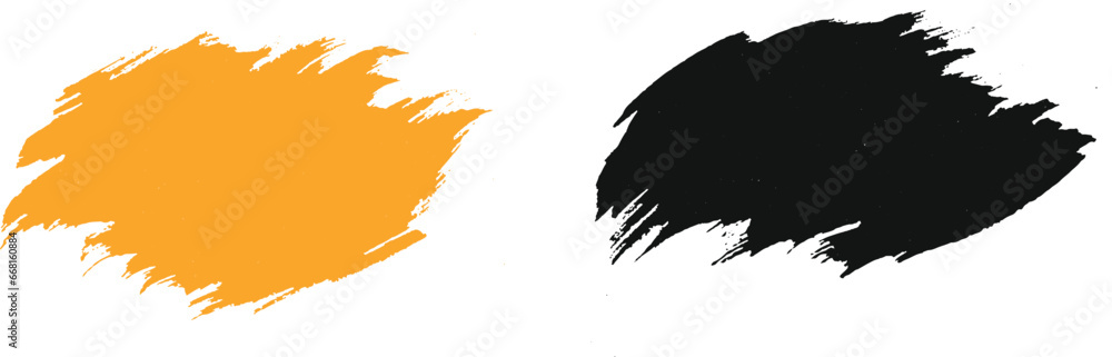 Black dried paint splattered in dirty style. Isolated black ink ...