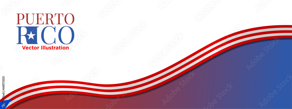 3D Puerto Rico Flag Banner with copy space and 3d Puerto Rican flag ...