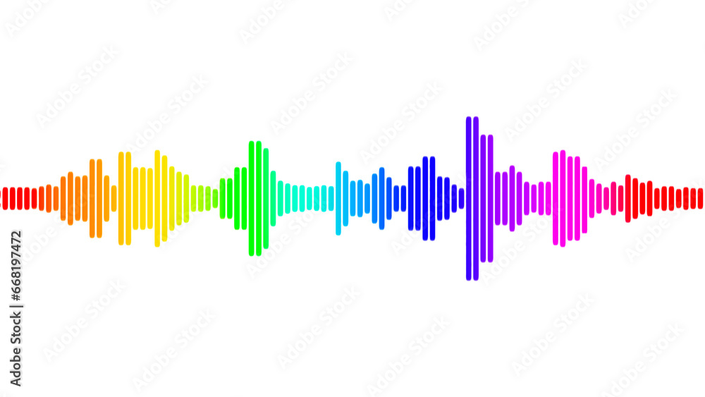 sound wave Effect. gradient music. rainbow wave. rainbow sound wave ...