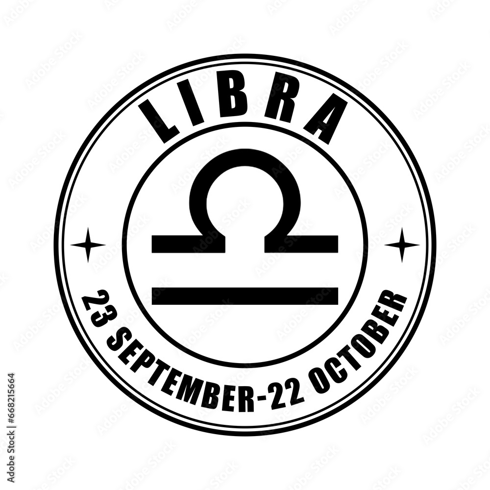 Libra Zodiak sign, logo, printable art for t-shirt, black destressed ...