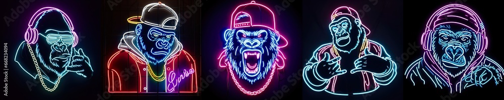 The gorilla rapper wearing sunglasses and a gold chain, standing in an ...