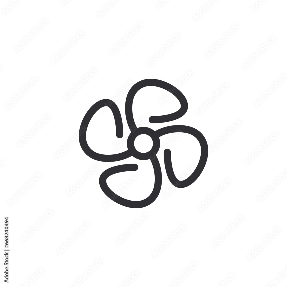 Fan icon. Ventilator. Turbine symbol. Propeller screw. Propeller icon ...