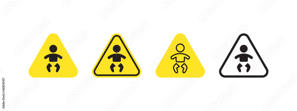 Baby on board child safety sticker. Safety pictograms. Vector scalable ...