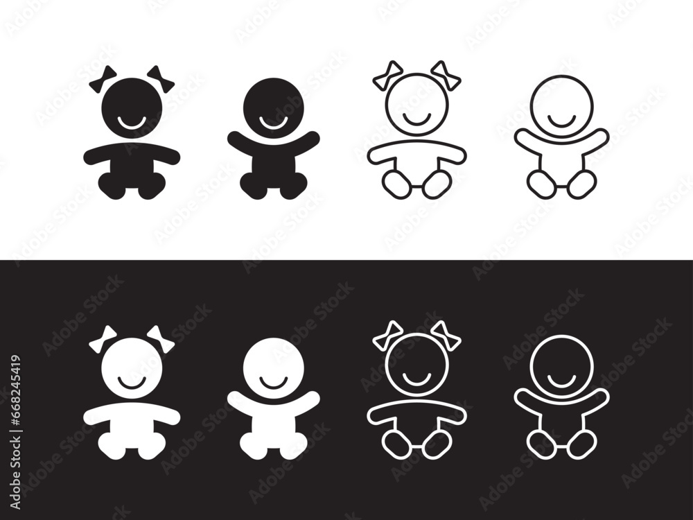 Baby on board conceptual badges. Child safety sticker warning emblem ...
