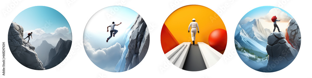 Pushing Boundaries clipart collection, vector, icons isolated on ...