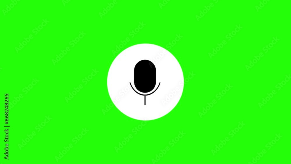 voice recording podcast mic microphone button icon animation template ...