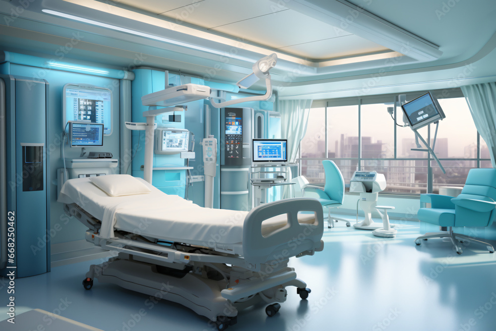 High complexity medical care room. Sanatorium of the future. High ...