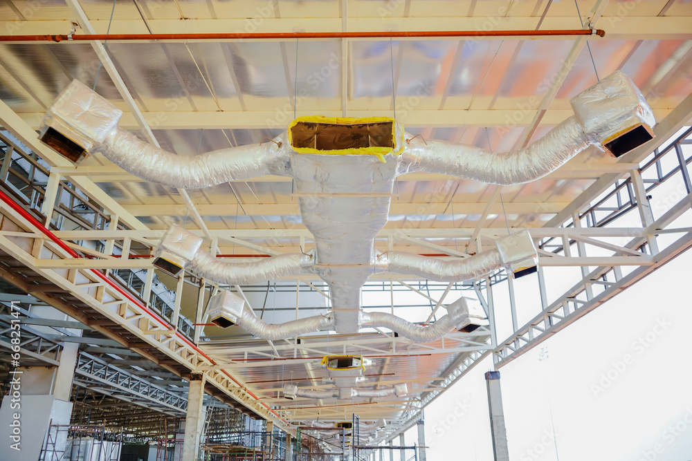 Air conditioning pipe, Installation of large-scale ventilation systems ...