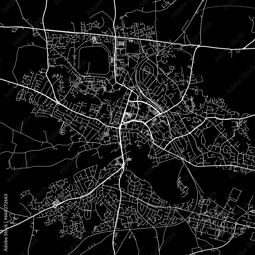 1:1 square aspect ratio vector road map of the city of Hereford in the ...