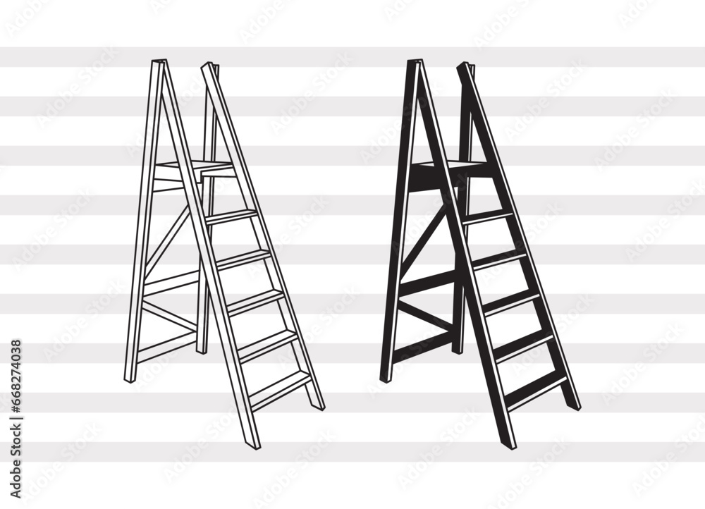 Ladder SVG, Step Ladder Svg, Wooden Ladder Svg, Firefighter Ladder Svg ...