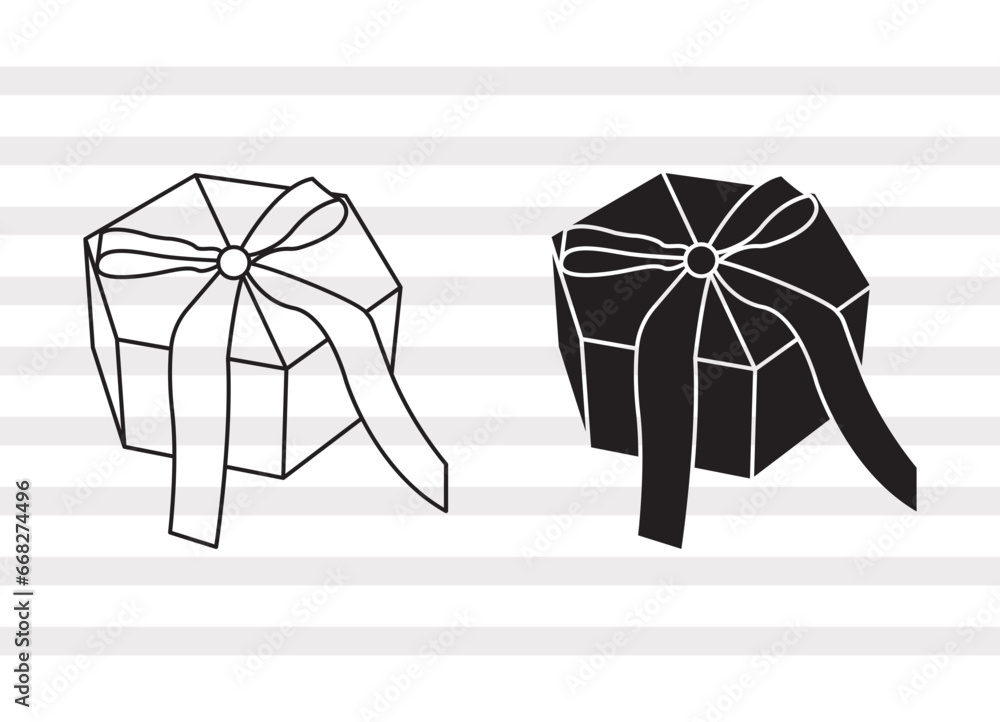 Gift Box SVG, Gift Box With Bow Svg, Party Favors Svg, Birthday Gift ...