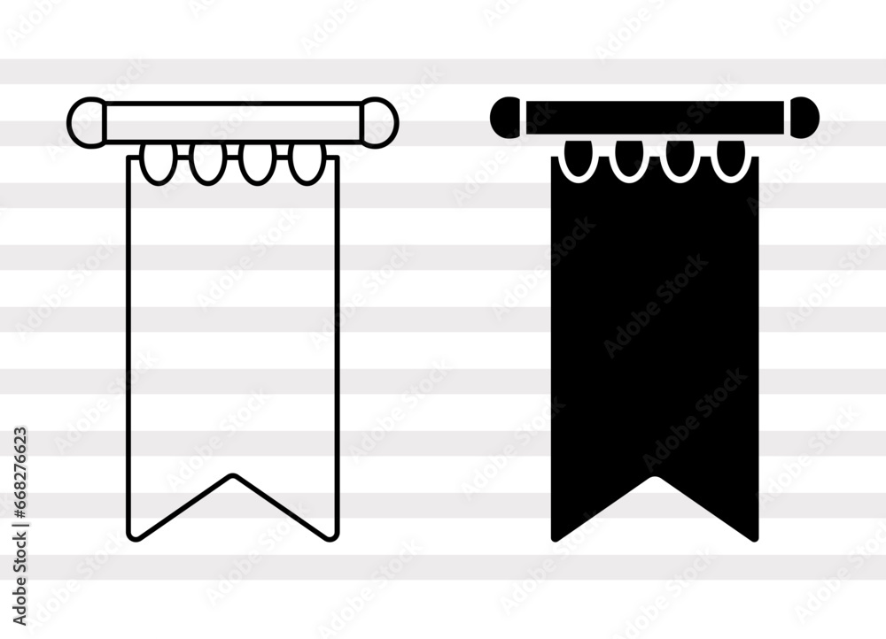 Vetor do Stock: Banner SVG, Banner Silhouette, Scallop Banner Svg ...