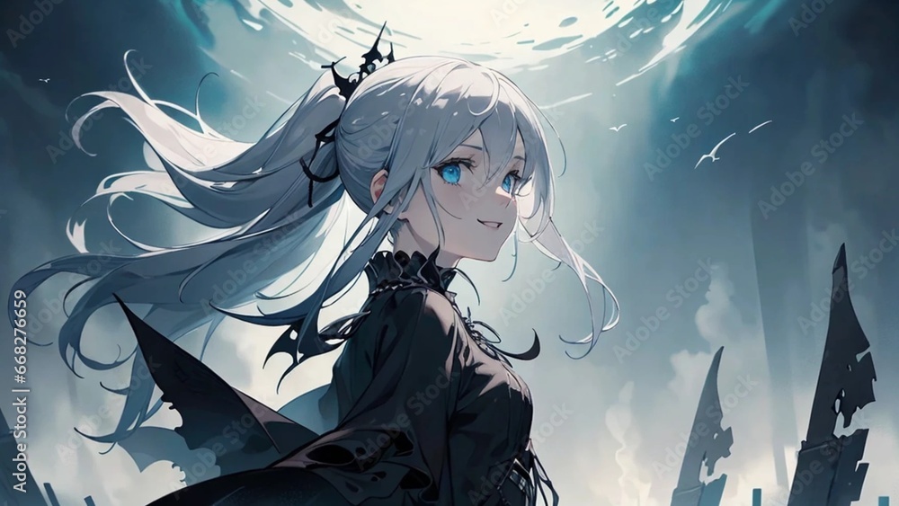 A beautiful angel (Gothic girl) ANIME 10. A beautiful illustration of ...