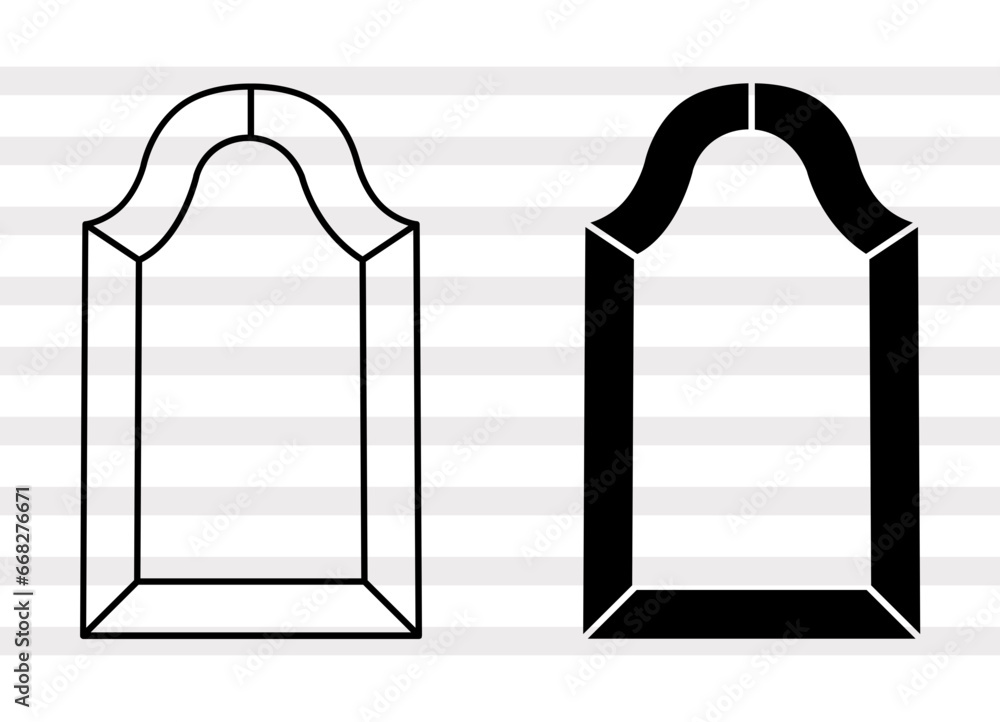 Vecteur Stock Mirror SVG, Mirror Silhouette, Mirror Frame Svg, Framed ...