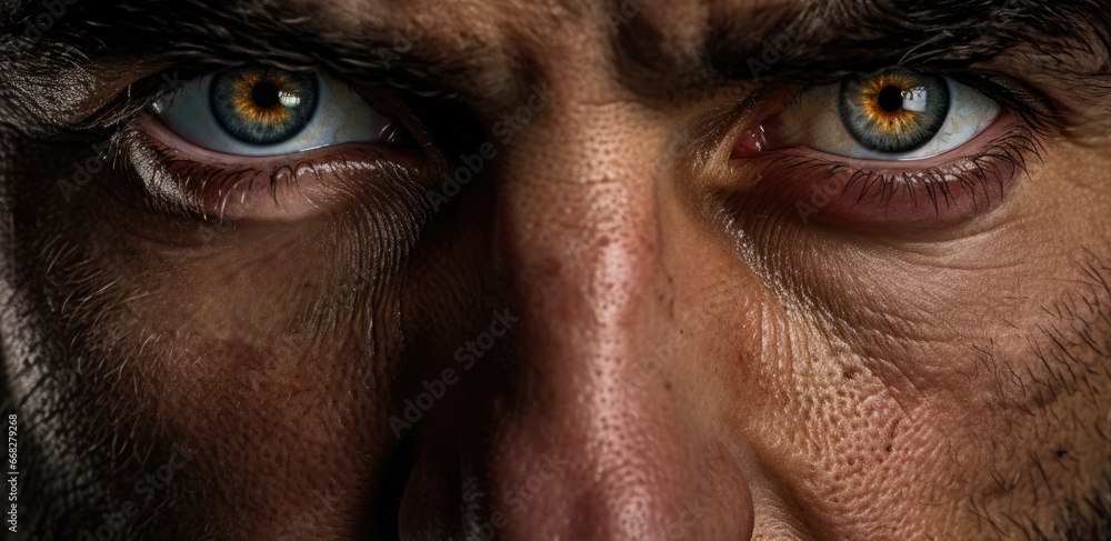 Hazel yellow. close-up macro photography. Human eye. Man, male ...