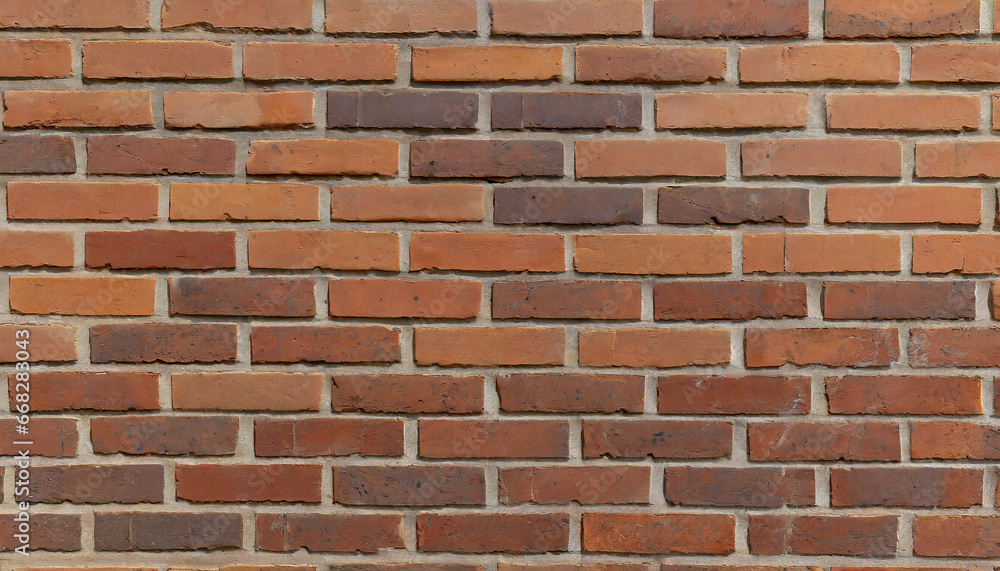 Full frame texture background of an old reddish brown clay brick wall ...