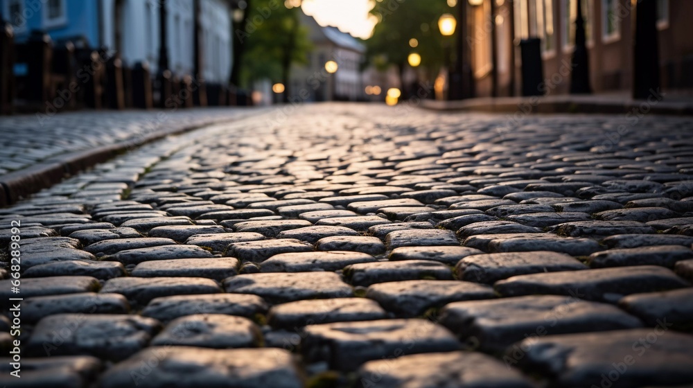 Walking Through History: A Cobblestone Pathway's Artistic Depiction ...