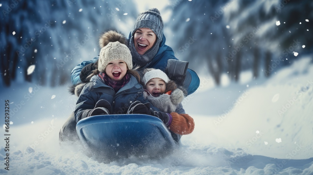 Snowy Adventures: the excitement of sledding in a winter wonderland ...