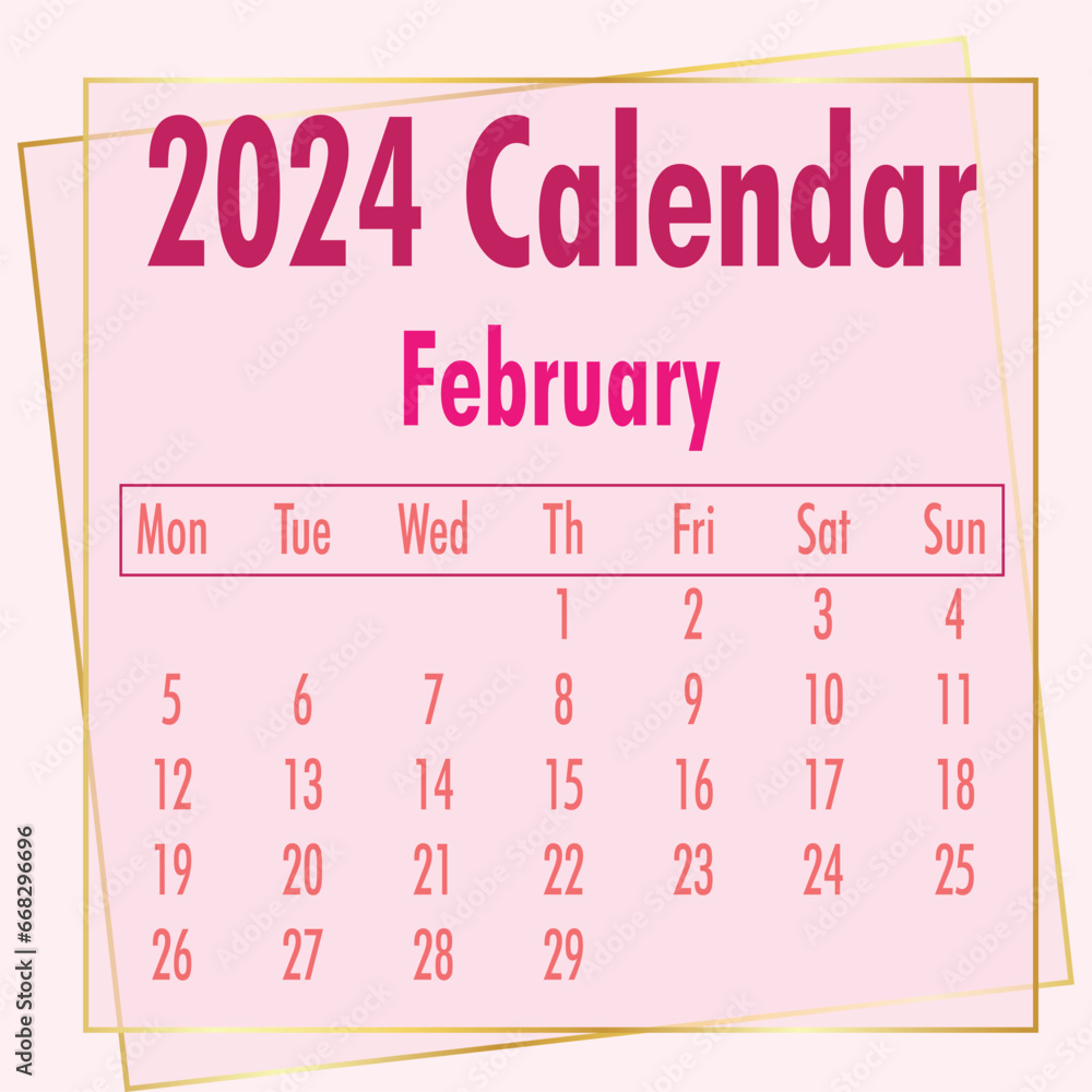 Calendar 2024, week start Sunday, corporate design template vector ...