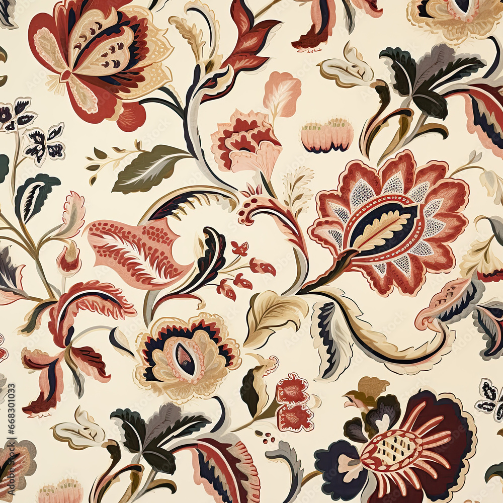 Seamless traditional Indian motif pattern Stock Illustration | Adobe Stock