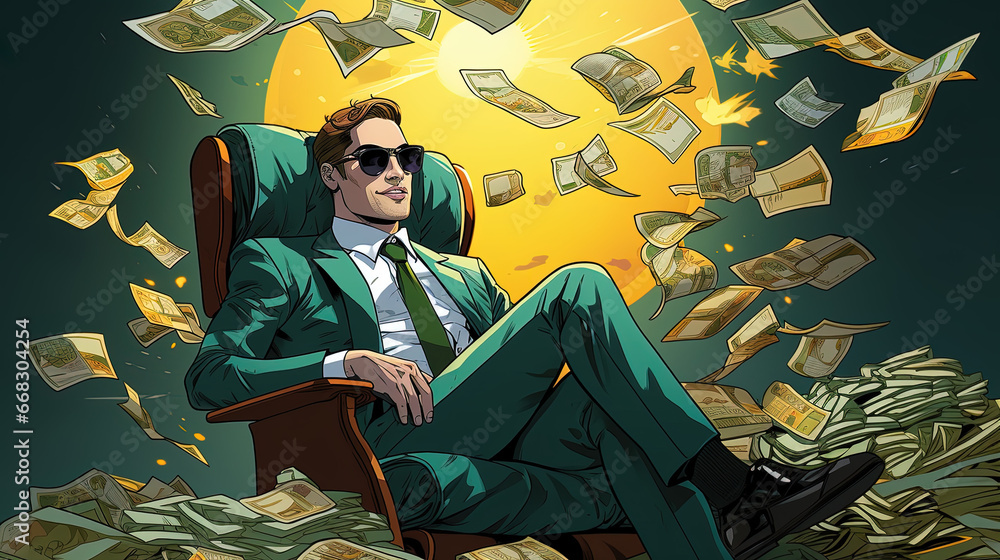 millionaire in comics style Stock Illustration | Adobe Stock