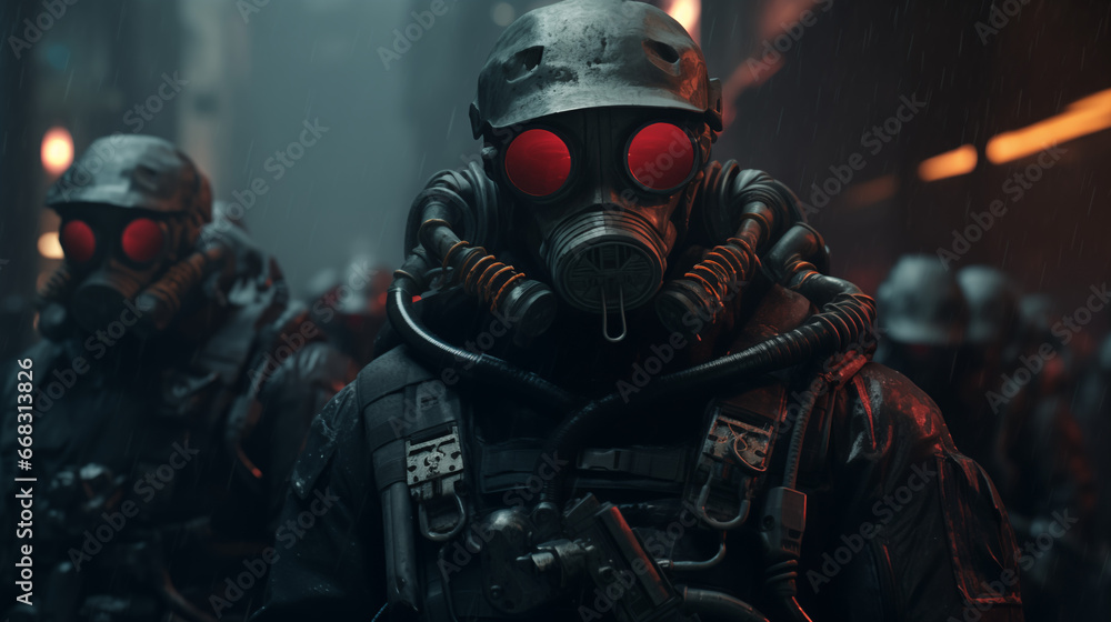 Future SWAT Special Forces Law Enforcement Soldiers Stock Illustration ...