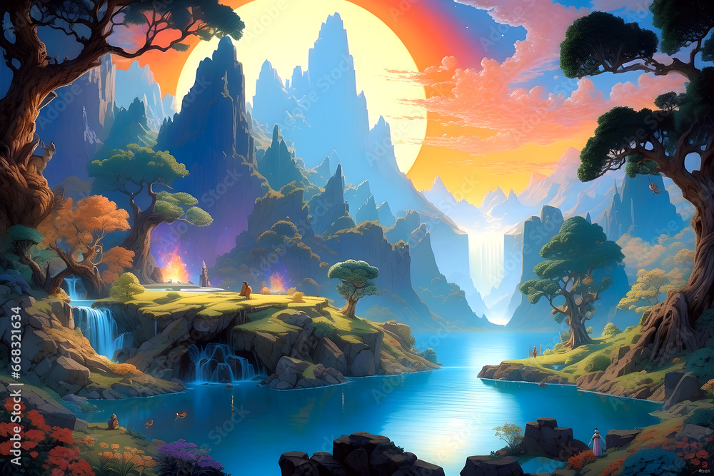 Picture of a surreal dreamscape where reality and imagination entwine ...