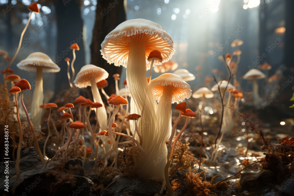 Fungi spreading their delicate mycelium networks through soil ...