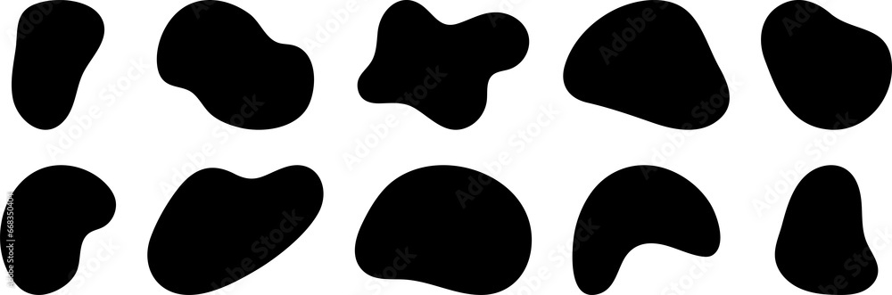 Set of blobs irregular shape. Abstract random shapes. PNG Stock ...