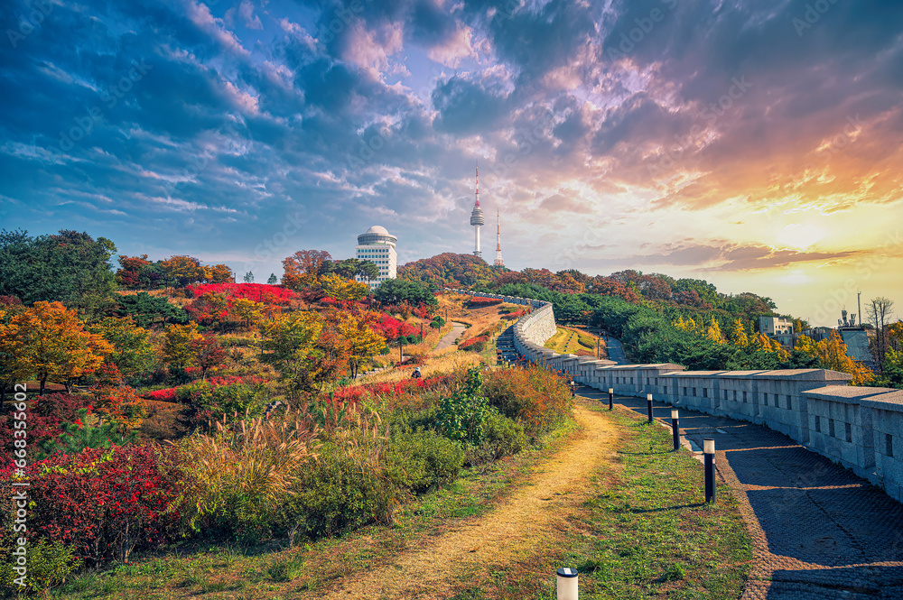 beautiful season Seoul city landmark view point South Korea The best ...