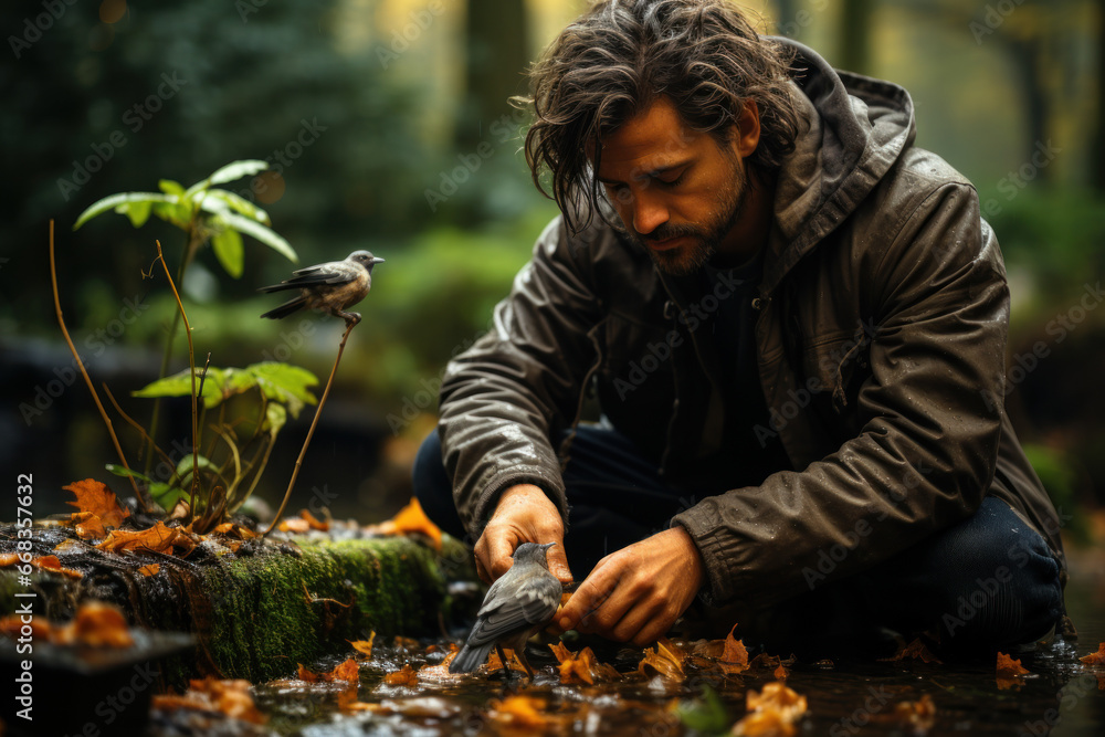 A patient wildlife photographer capturing elusive creatures in their ...