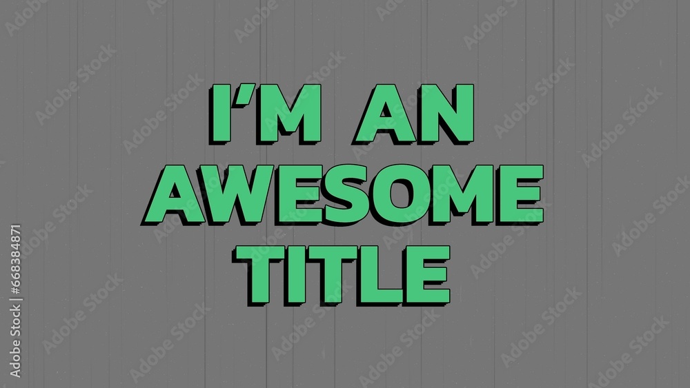 Vintage Simple Cartoon Title Intro Stock Template | Adobe Stock