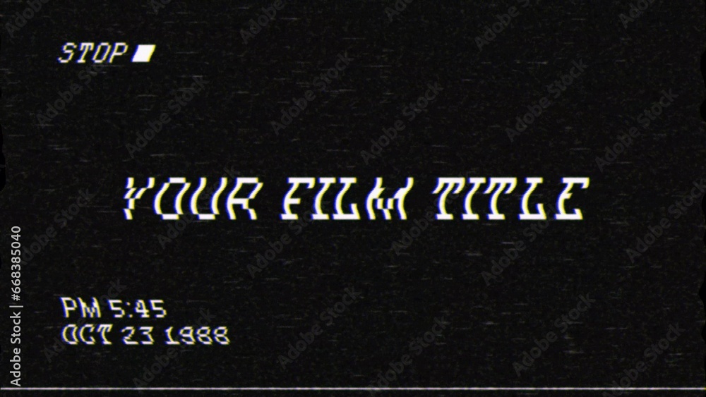 VHS Old Film Recorder Cassette Player Title Intro Stock Template ...