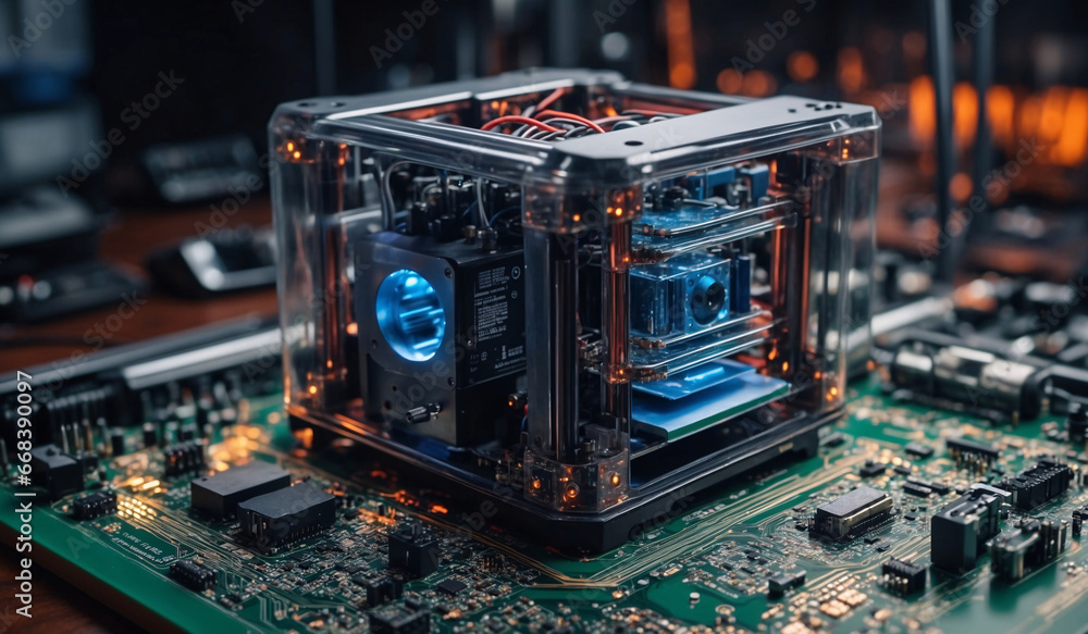 The process of creating parts. Additive manufacturing of processors and ...