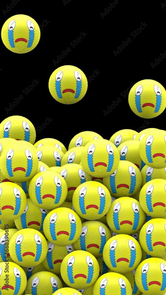 Animated Yellow Crying Emote Emoji Emoticon Portrait Vertical Video ...
