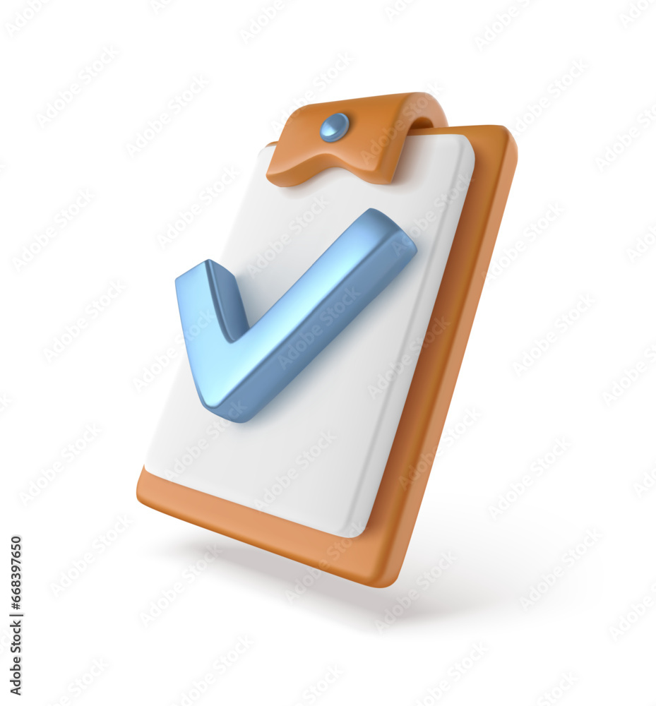 Tablet with checklist done icon. Document application form completed ...