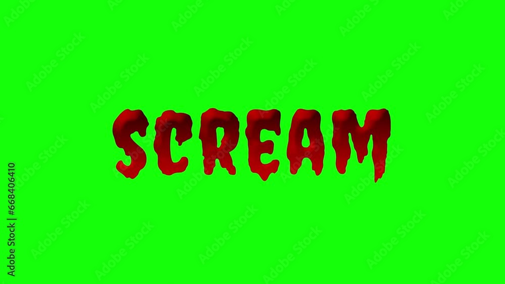 scream with a blood drop writing effect with lightning flashes with a ...