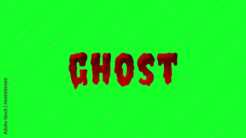 ghost with blood drop writing effect with lightning flashes with ...