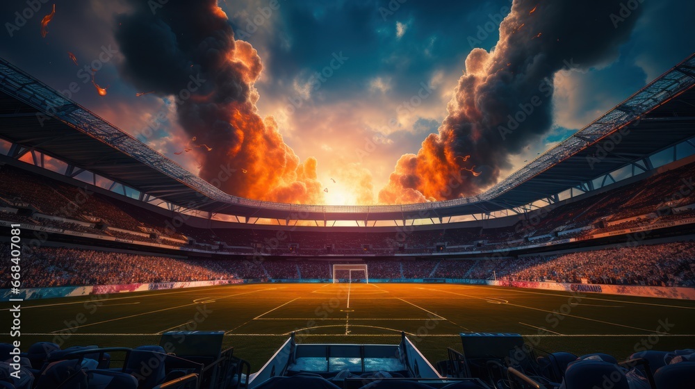 The roar and excitement of football games captured in majestic stadiums ...